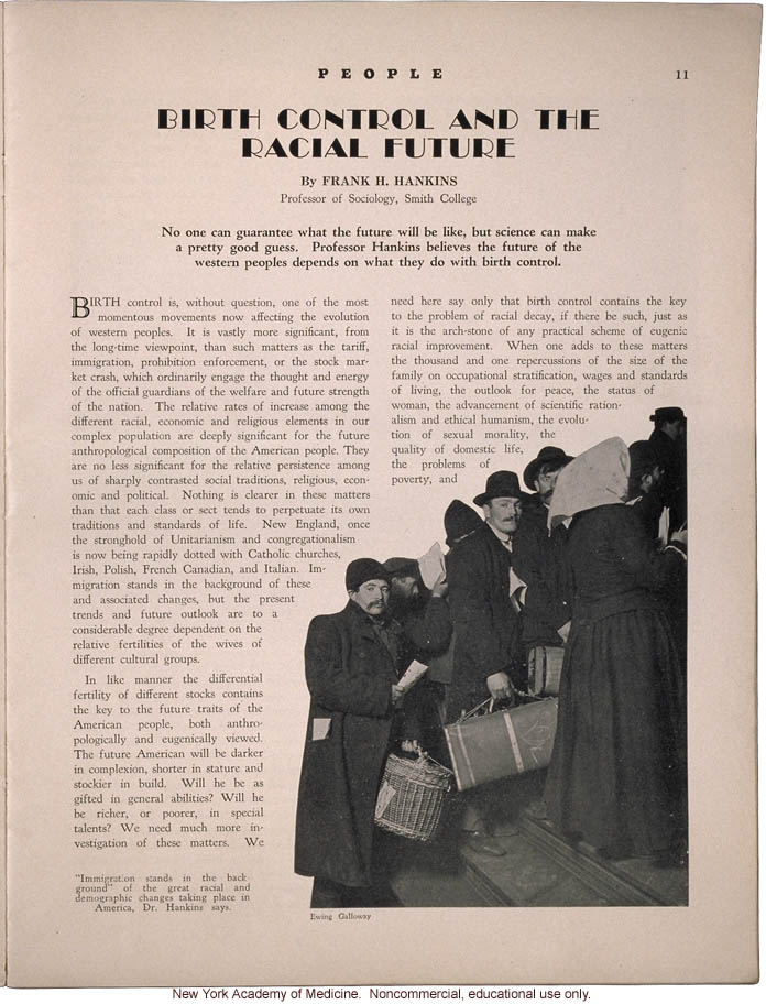 "Birth Control and the Racial Future," by Frank H. Hankins, People ...