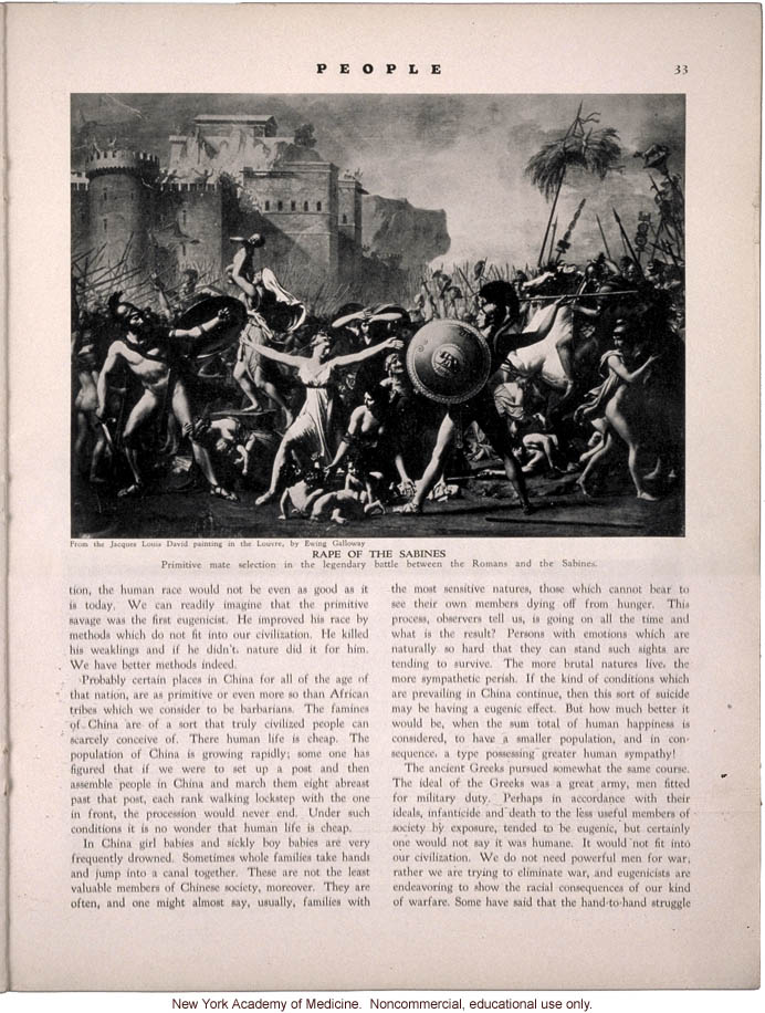 "Primitive Eugenics," by Harry Whitisle, People (April 1931), history ...